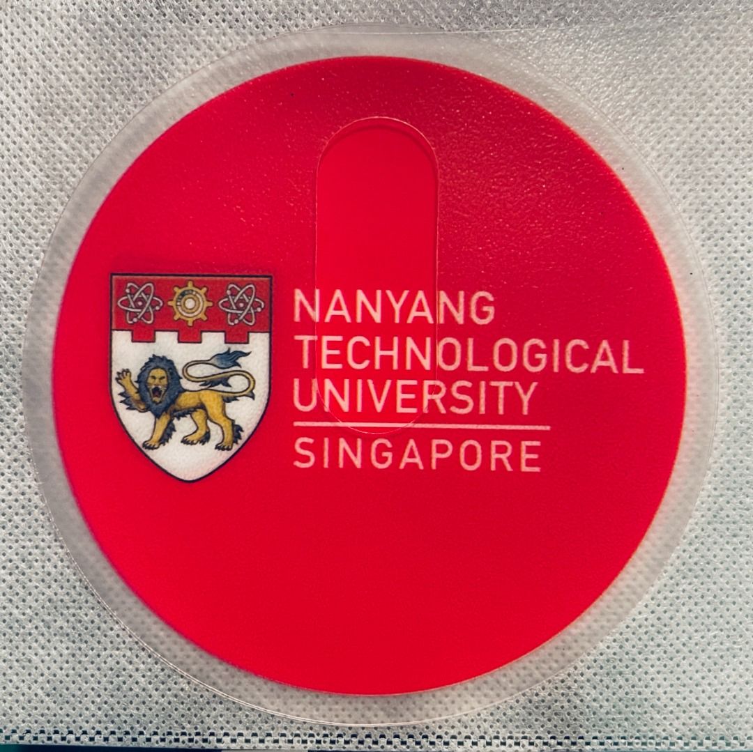 Static Cling Decals : NTU Nanyang Technological University ( red background ) 11cm diameter ...