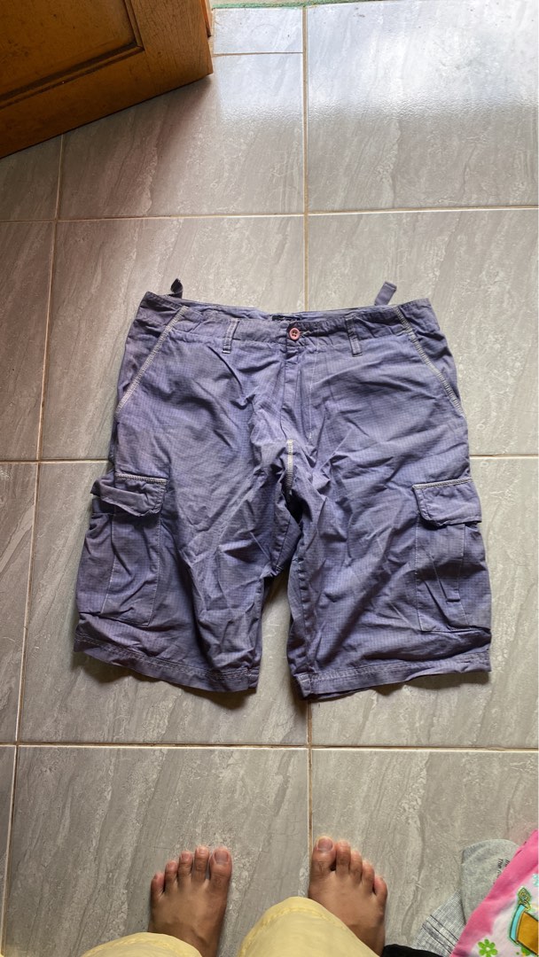 Stussy Cargo Camo Navy, Fesyen Pria, Pakaian , Bawahan di Carousell