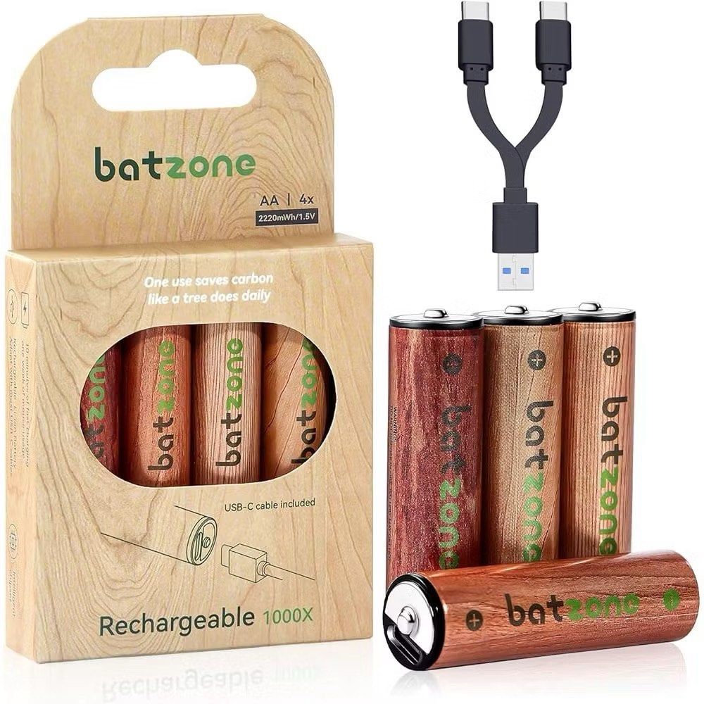 USB-C Baterai Rechargeable AAA/AA/3A/2A Baterai Isi Ulang 1.5V Li-Ion ...