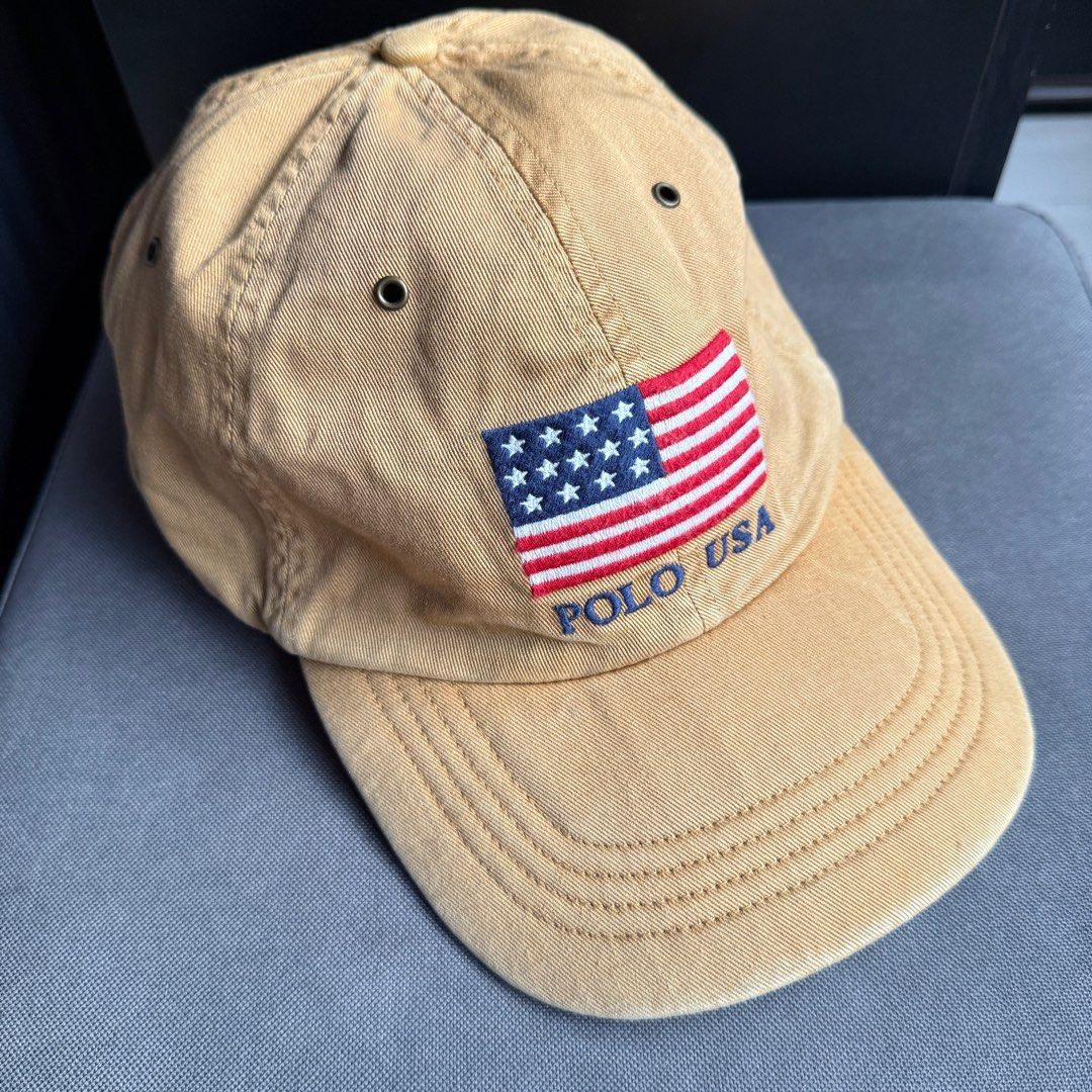 Vintage Polo Ralph Lauren American USA flag panel cap rare extra large ...