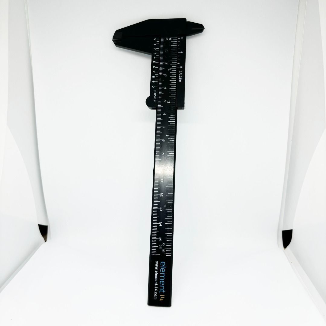 0-150mm Vernier Plastic Calipers Double Rule Scale Measurement Ruler ...