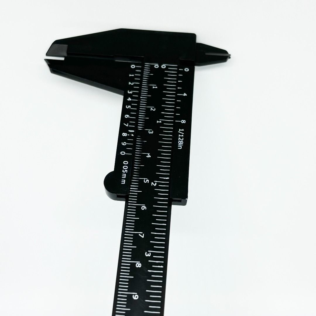 0-150mm Vernier Plastic Calipers Double Rule Scale Measurement Ruler ...