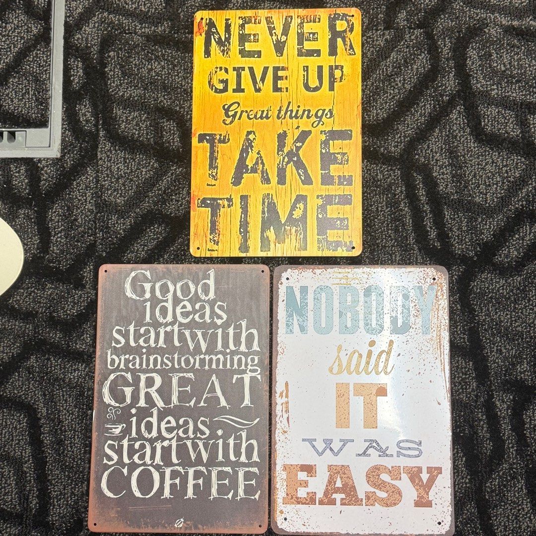 A4 metal signs coffee, Everything Else on Carousell