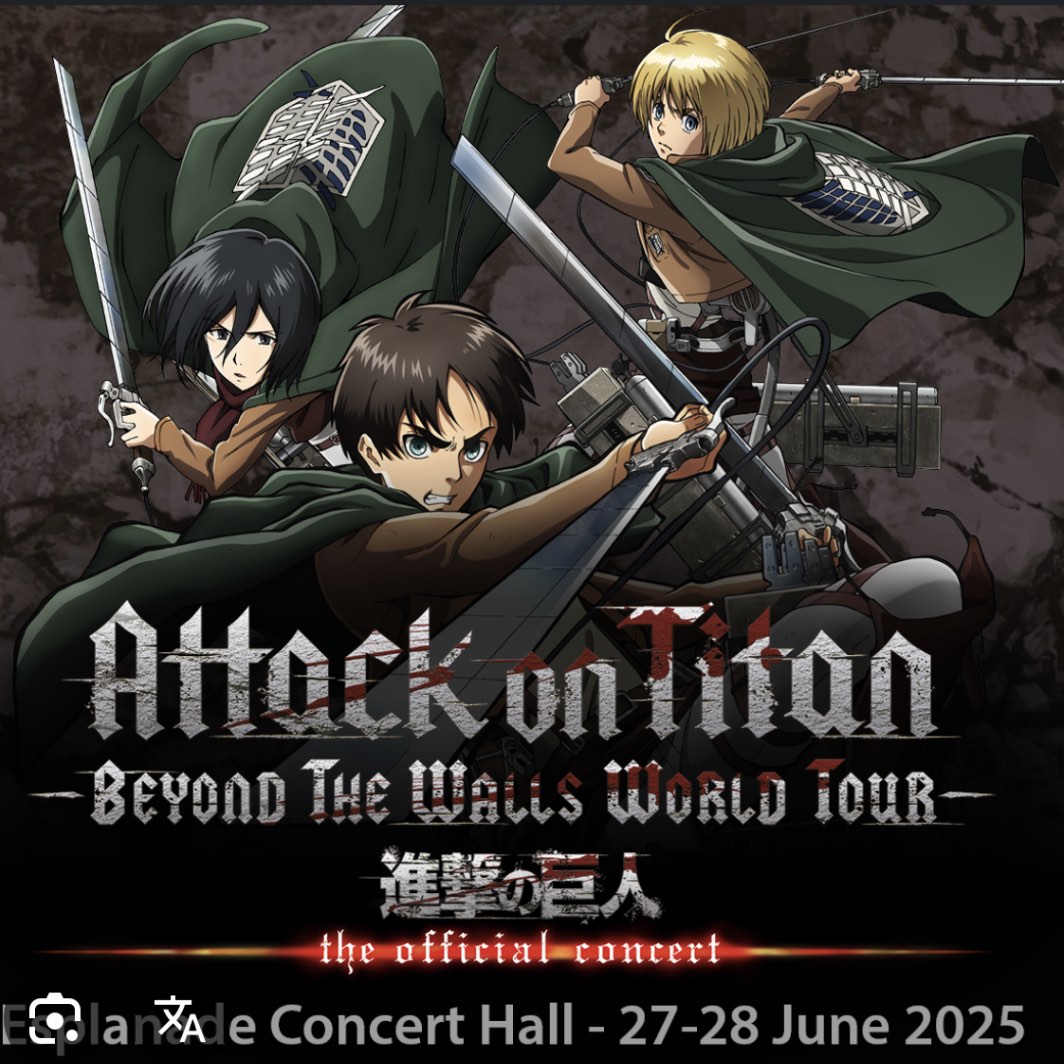 AOT- Beyond the walls world tour 2025 Esplanade, Tickets & Vouchers, Event Tickets on Carousell