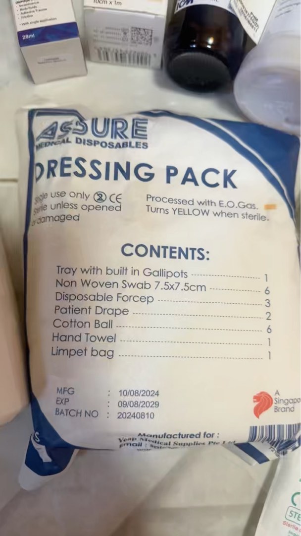 Assure Medical Disposable Dressing Pack, Health & Nutrition, Medical Supplies & Tools on Carousell
