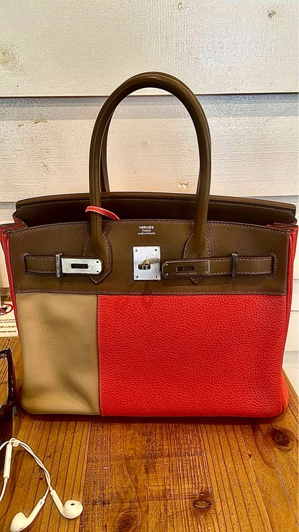 BIRKIN 30 CM AUTHENTIC TRI COLOR (RARE PC), Luxury, Bags & Wallets on ...