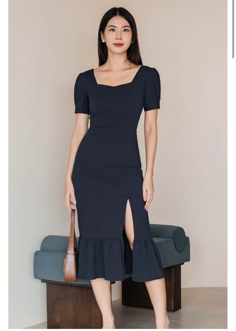 Dear Lyla Belle Puff Sleeve Midi Dress, Women's Fashion, Dresses & Sets, Dresses on Carousell