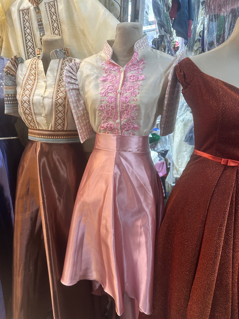 Modern Filipiniana Pink Top, Women's Fashion, Dresses & Sets ...