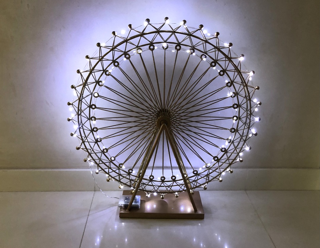 Free Delivery! 66-CM TALL SOLID METAL FERRIS WHEEL SCULPTURE / DISPLAY ...
