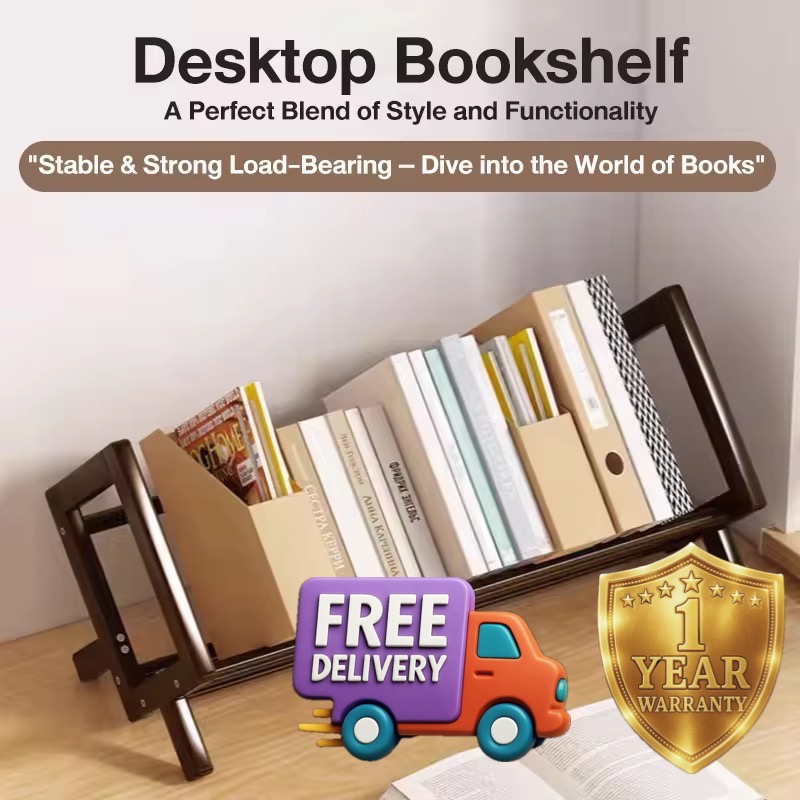 [FREE DELIVERY] Desktop Bookshelf Rack | Foldable Book Stand Organizer ...