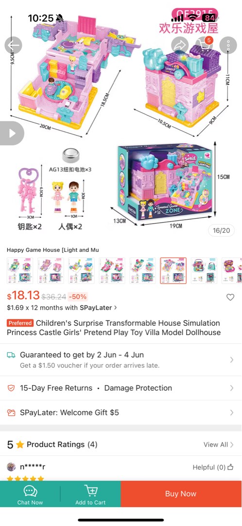 Girls' Pretend Play Toy Villa Model Dollhouse, Hobbies & Toys, Toys ...