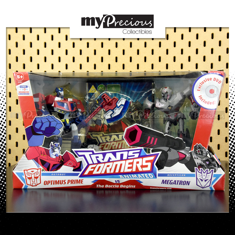 Hasbro Transformers Animated The Battle Begins 2 Pack Optimus Prime vs ...