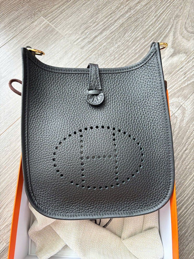 Hermes Mini Evelyn black GHW stamp K May 2025, Luxury, Bags & Wallets on Carousell