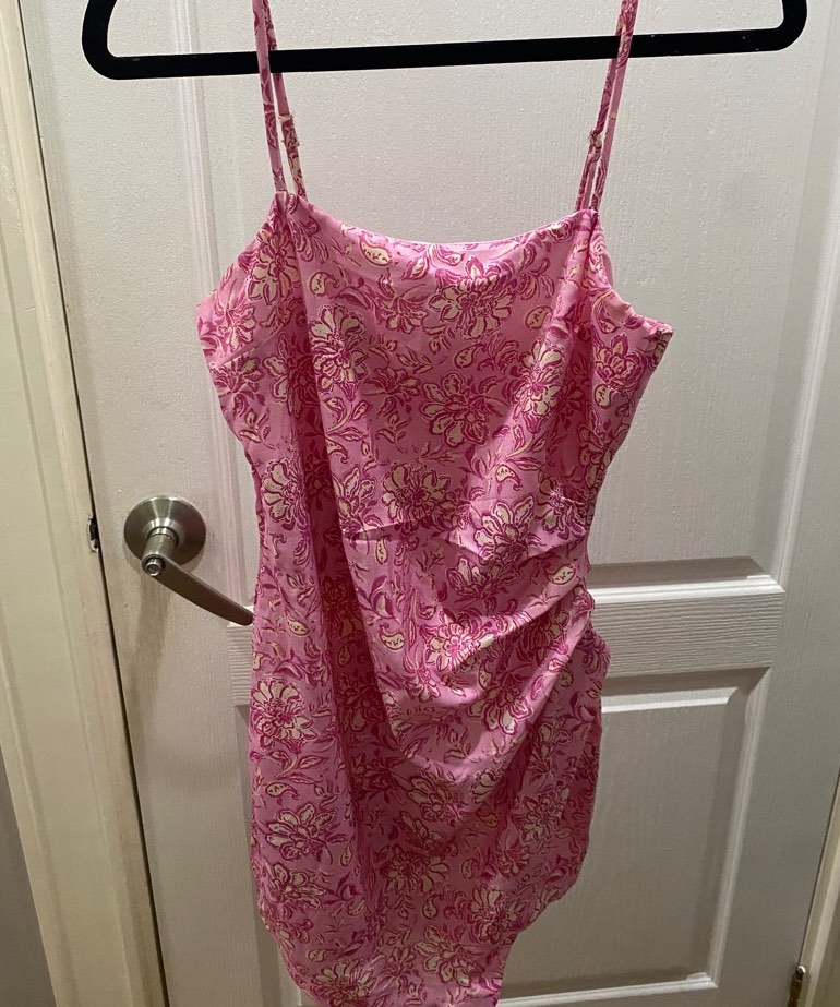 INDEFEIR pink mini dress ruched side, Women's Fashion, Dresses & Sets ...