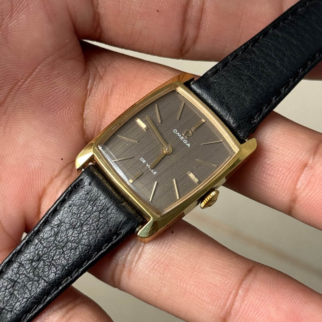 JAM TANGAN OMEGA DEVILLE TANK LINEN DIAL VINTAGE WATCH, Barang Mewah ...