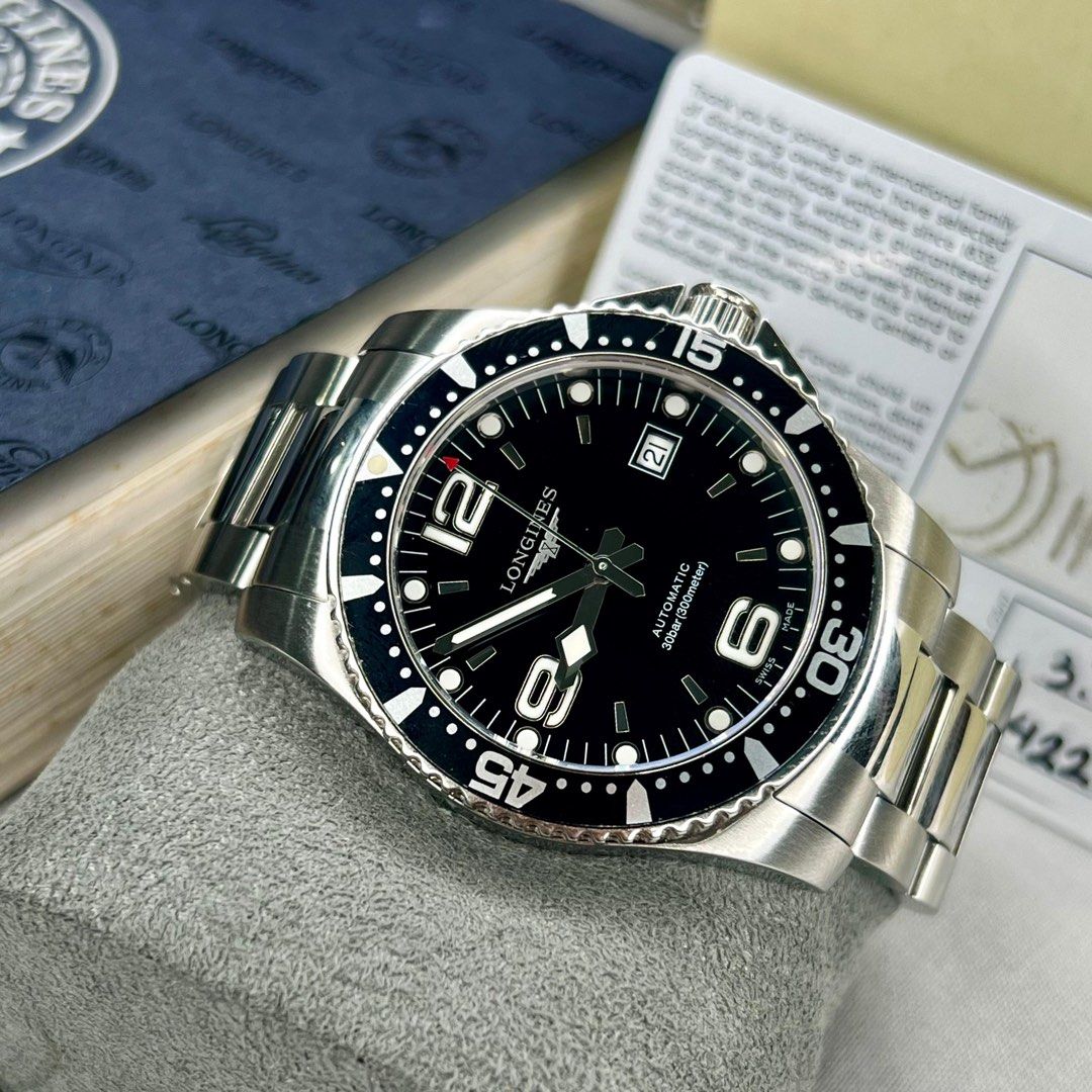 Longines HydroConquest Automatic L3.742.4.56.6, Fesyen Pria, Jam Tangan ...