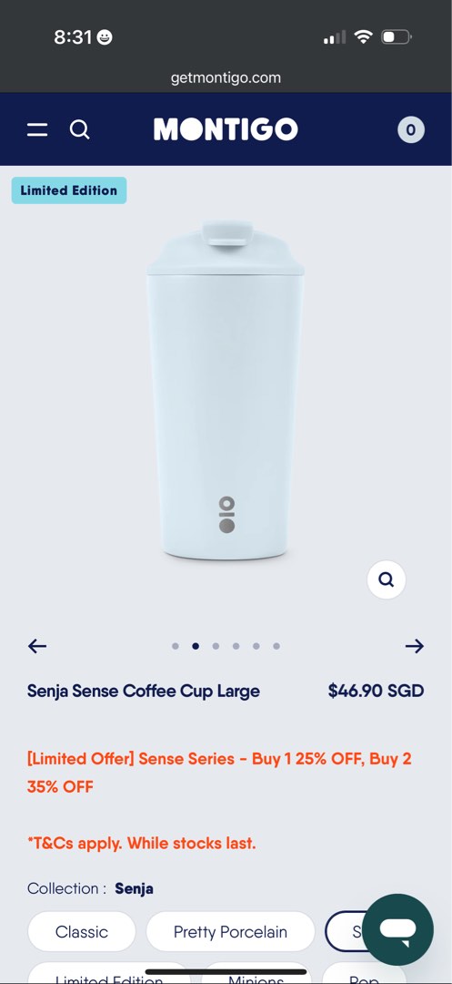 Montigo Sense Coffee Cup, Furniture & Home Living, Kitchenware ...