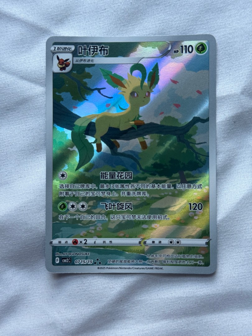 Pokemon Chinese Leafeon AR (binder condition), Hobbies & Toys, Toys ...