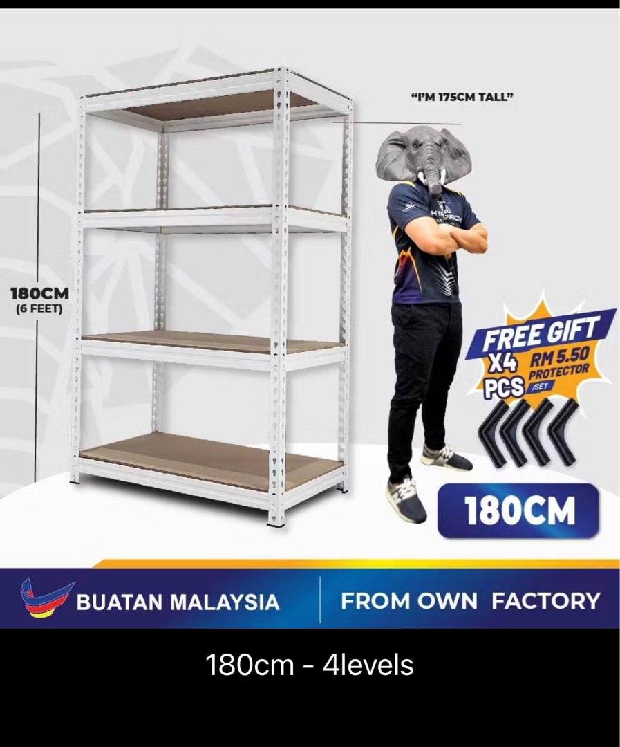 RAK BESI 4 TINGKAT (SANGAT BESAR), Furniture & Home Living, Furniture ...