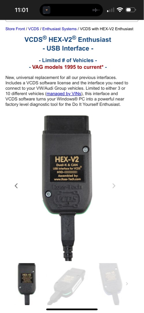 Ross tech VCDS Hex V2 cable, Car Accessories, Electronics & Lights on ...