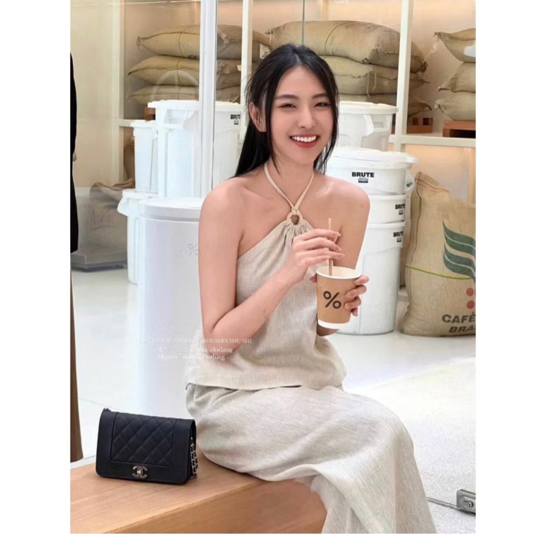 Shu shi Lotus top Linen, Women's Fashion, Tops, Sleeveless on Carousell