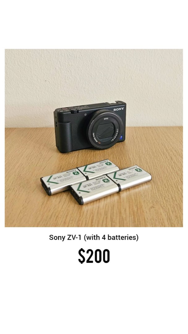 Sony ZV1 (with 4 batteries), Photography, Cameras on Carousell