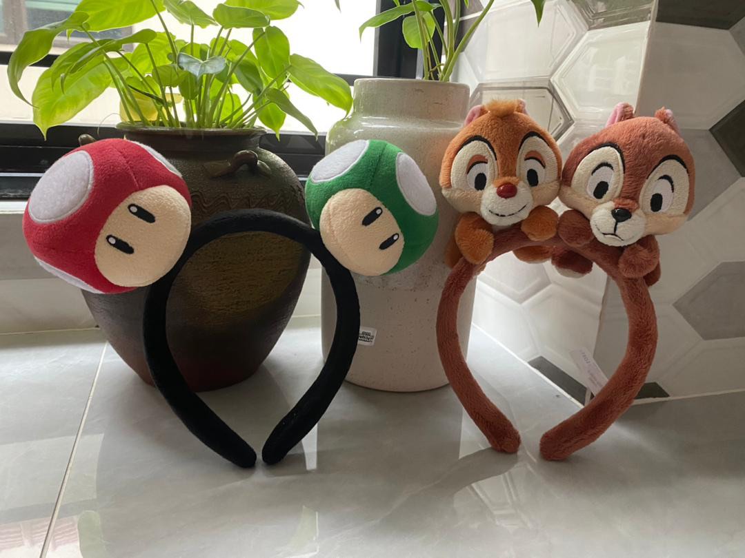 USJ Super mushroom Headband Nintendo World & Disney Chip & Dale Tokyo Resort Headband, Women's ...