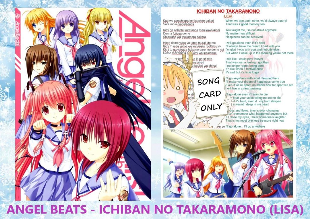 Angel Beats OST Ichiban no Takaramono LiSA Anime A5 Mini Poster Song ...