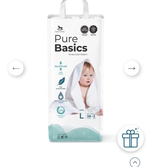 Applecrumby diaper PURE basics L tape, Babies & Kids, Bathing ...