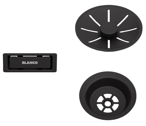 "BLANCO" Set: outlet/overflow black, single bowl, black matt, 家庭電器, 廚房 ...