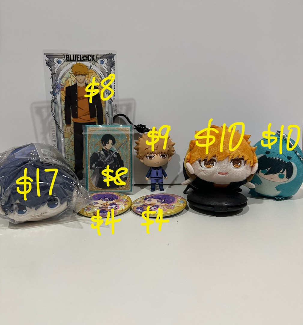 Blue lock merch keychain standie plushie badge pin, Hobbies & Toys ...