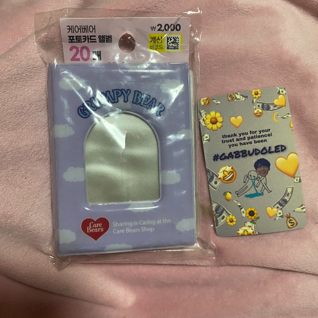 CARE BEARS x DAISO KOREA Grumpy Bear 1p Coll Book Photocard Binder PC Collbook Kpop Polaroid ...