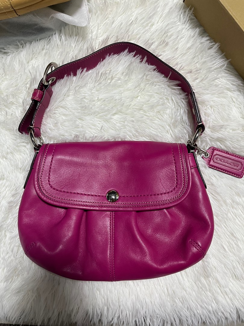 coach hot pink flap mini, Women's Fashion, Bags & Wallets, Shoulder ...