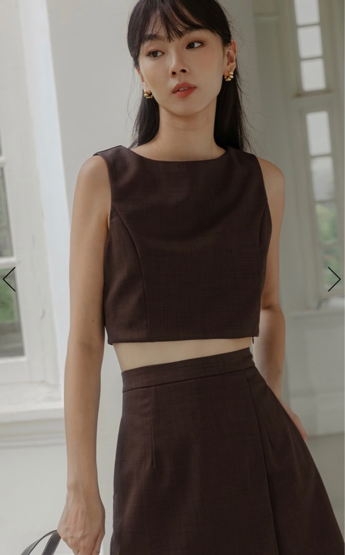 ELYSIA TWO-WAY TOP IN ESPRESSO, Women's Fashion, Tops, Sleeveless on ...