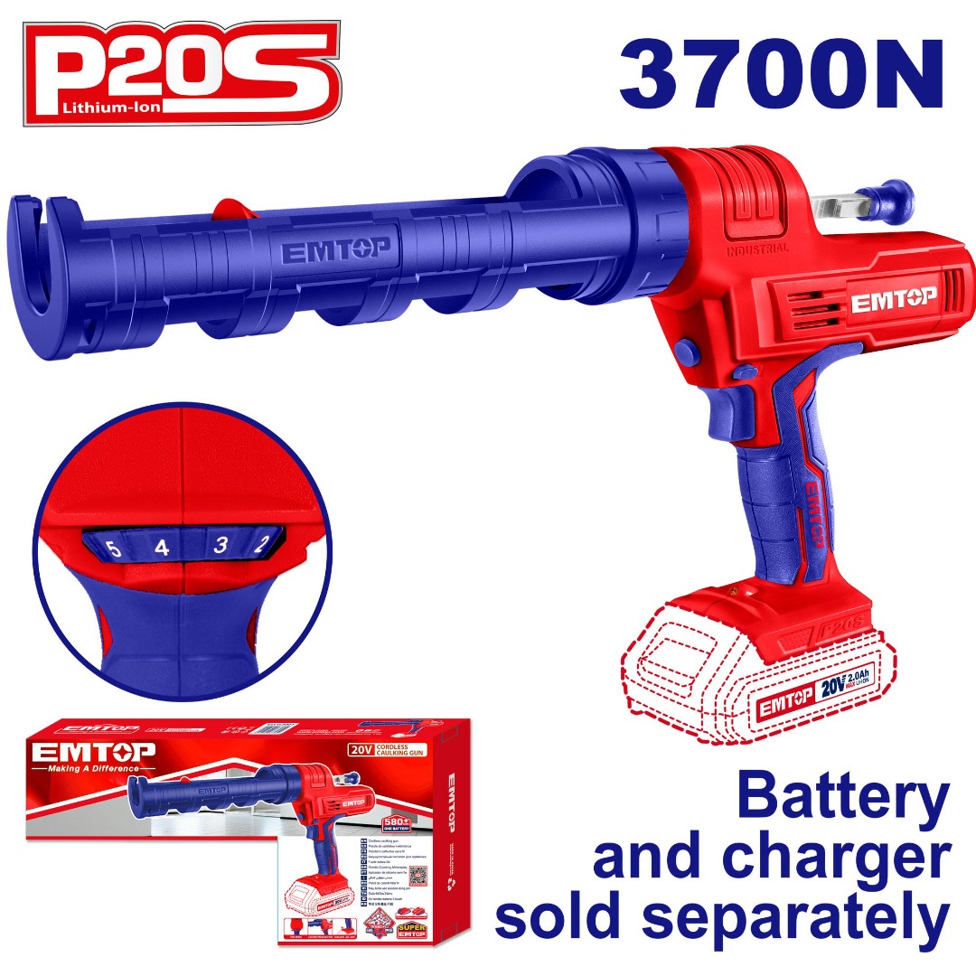 EMTOP ELCG2001 20V Caulking Gun ( BARE UNIT ), Furniture & Home Living ...