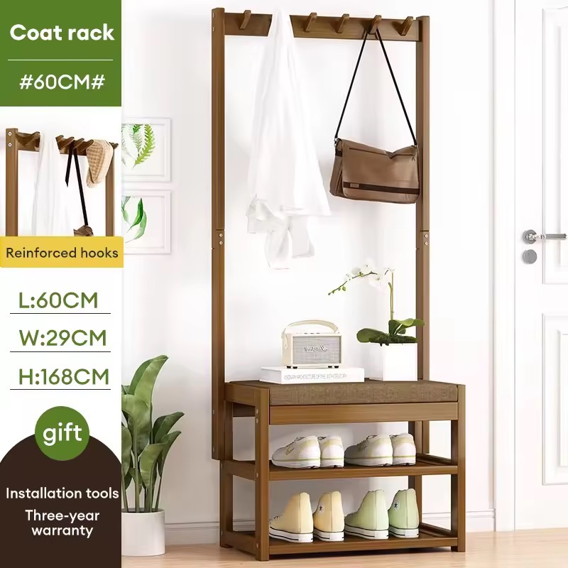 Entryway Coat Rack | Shoe Rack Bench | Hallway Organizer Unit | Hanging ...