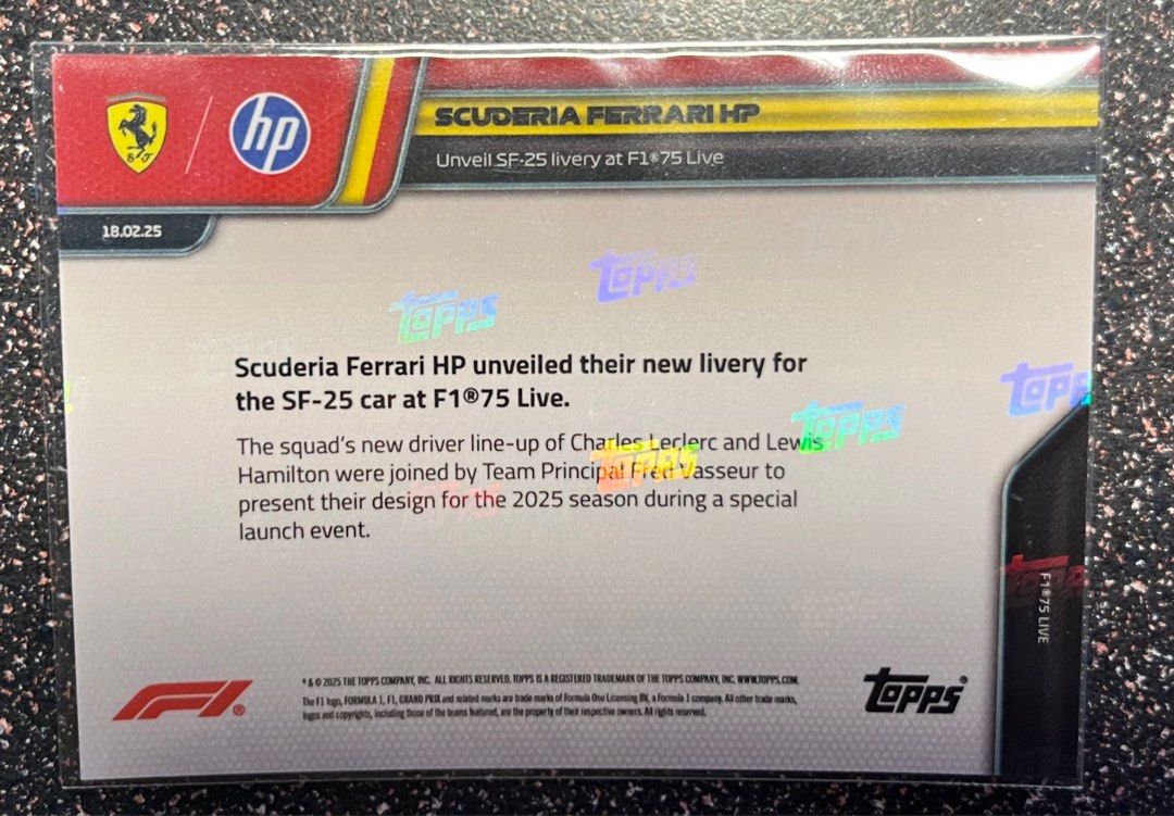 F1 Topps Now 2025 - Scuderia Ferrari & McLaren Car liveries, Hobbies ...