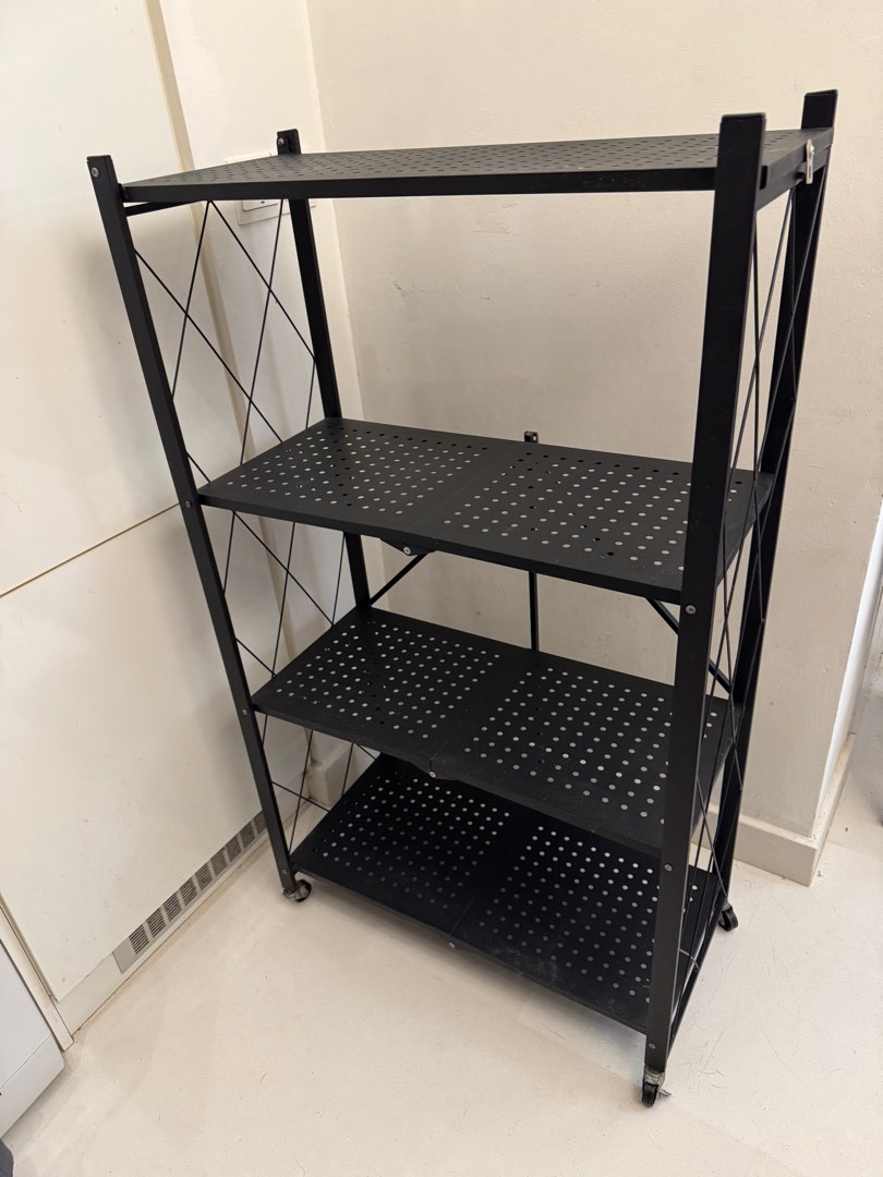 Kitchen storage foldable Metal Rack, Furniture & Home Living, Furniture ...