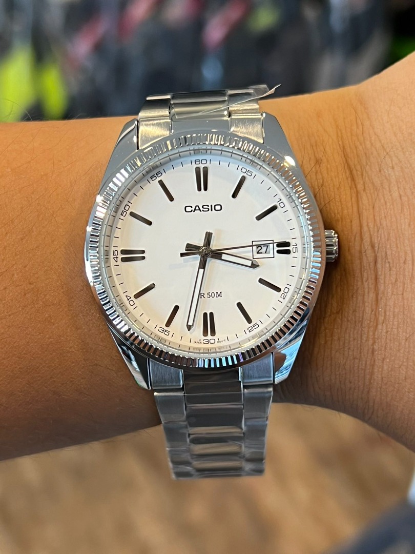 FREE SHIPPING!! ORIGINAL CASIO WHITE DIAL WITH DATE DISPLAY MEN'S WATCH ...