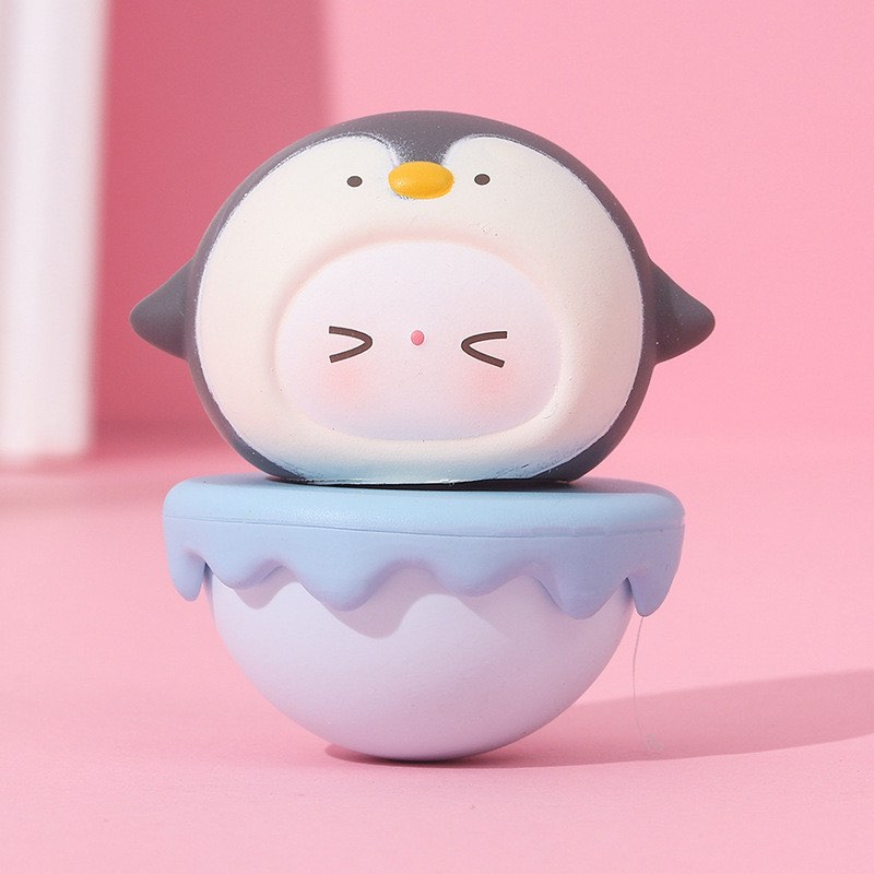 软fufu 不倒翁 - Penguin figure figurine roly-poly tilting tumbler toy ...