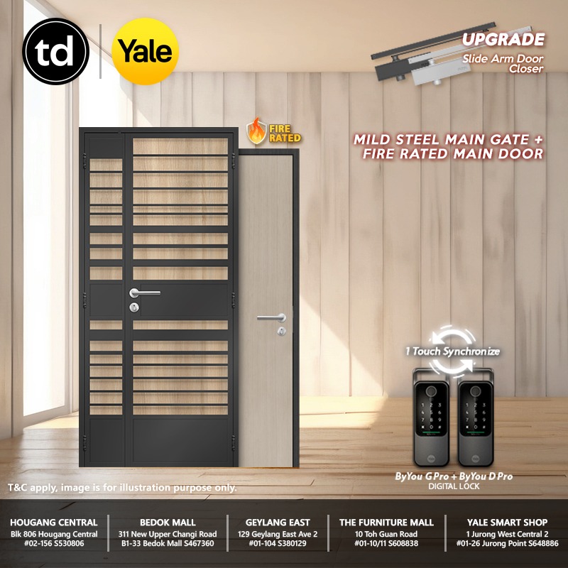 HDB Door/ HDB Gate/ HDB/ Main Gate/ Main Door/ Fire Rated/ Mild Steel ...