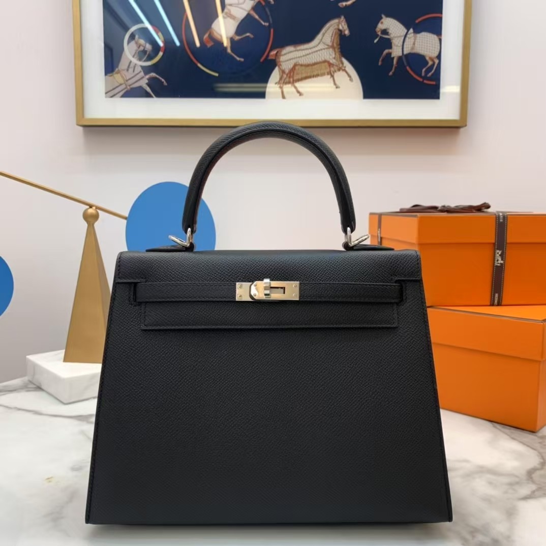 Hermes genuine leather platinum bag, Luxury, Bags & Wallets on Carousell