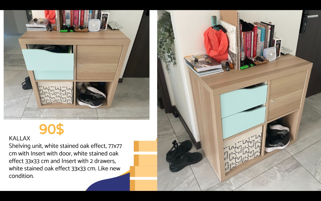 IKEA KALLAX 2x2 Shelving, Furniture & Home Living, Furniture, Shelves ...