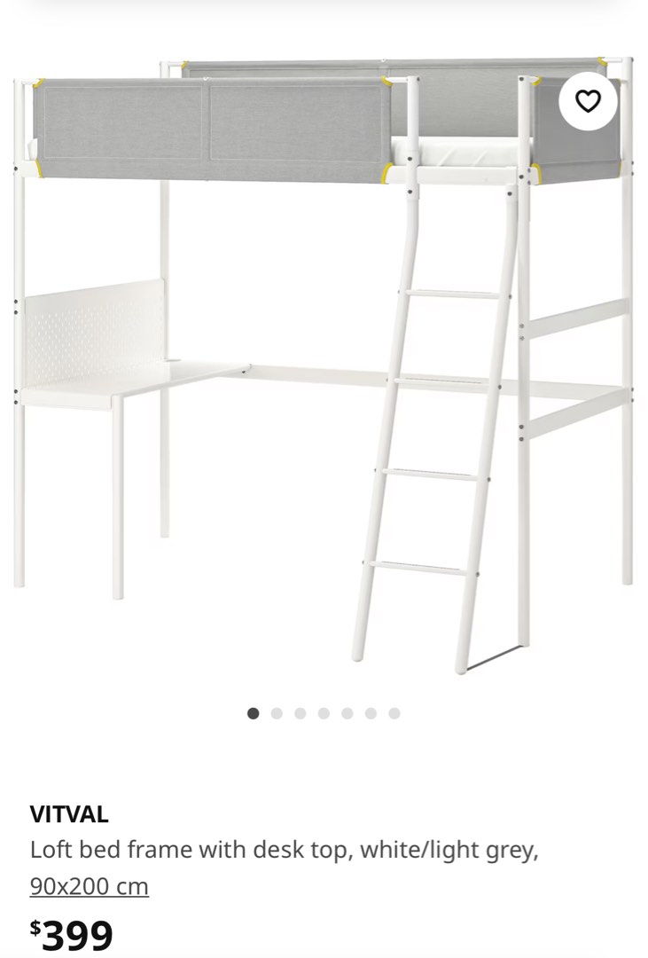 IKEA VITVAL Bunk Bed White, Furniture & Home Living, Furniture, Bed Frames & Mattresses on Carousell