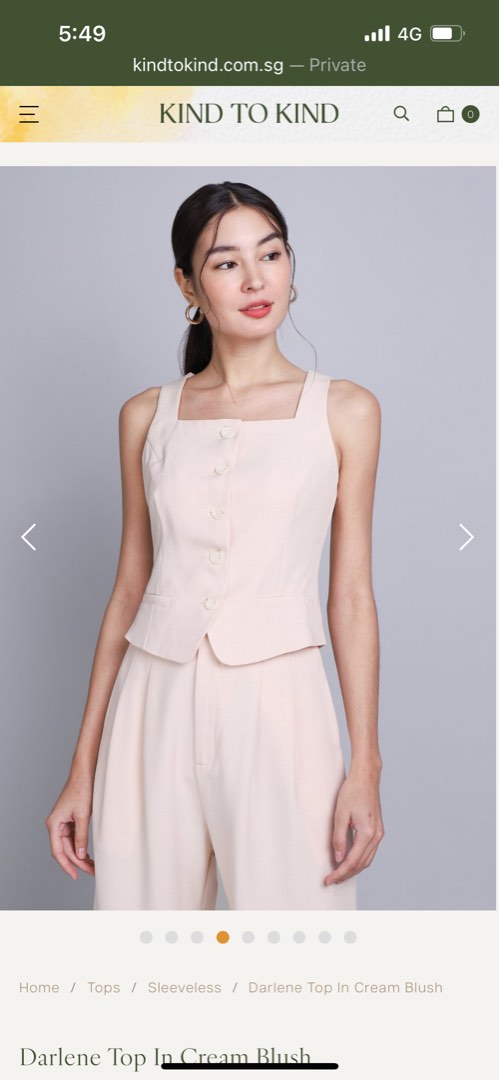 Kind to Kind Darlene Top in Cream, Women's Fashion, Tops, Sleeveless on Carousell