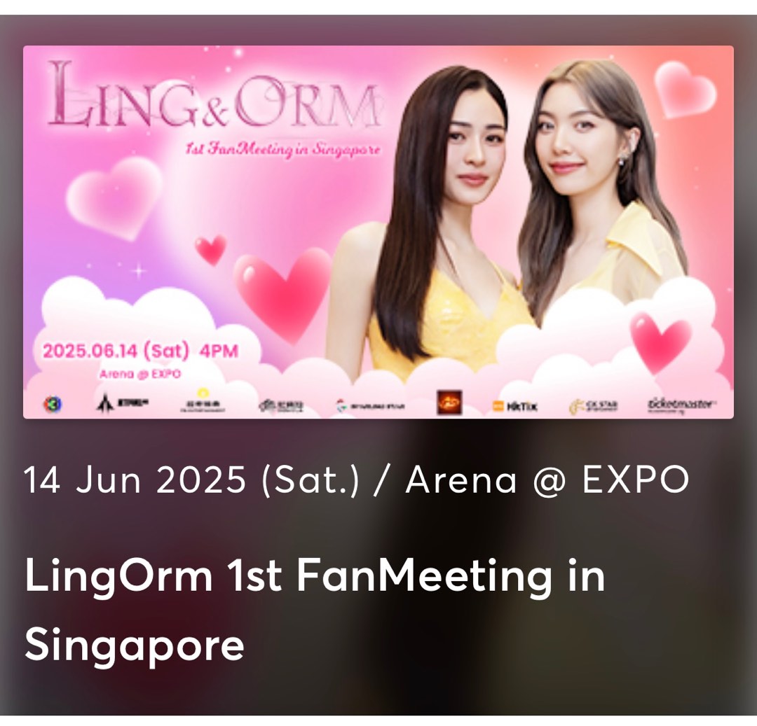 LingOrm 1st fan meeting in Singapore, Tickets & Vouchers, Event Tickets on Carousell