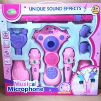 mainan musical microphone double / mic tiang double mainan anak anak ...