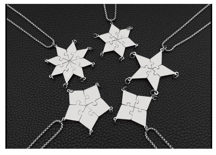 Personalized Engrave 2-8 Person Stainless Steel Matching Puzzle Piece ...