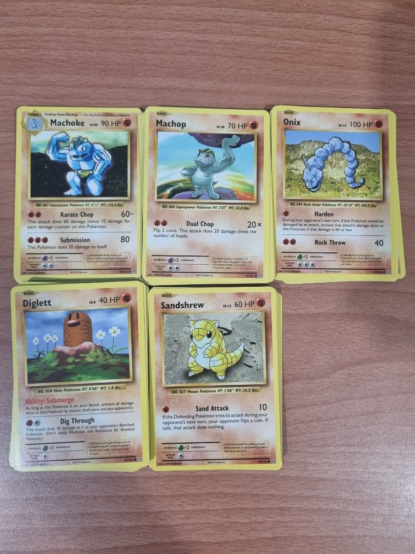 Pokemon XY Evolutions Fighting Type Machoke Machop Onix Diglett ...