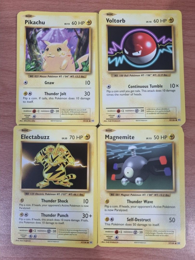 Pokemon XY Evolutions Lighting Type Pikachu Voltorb Electabuzz ...